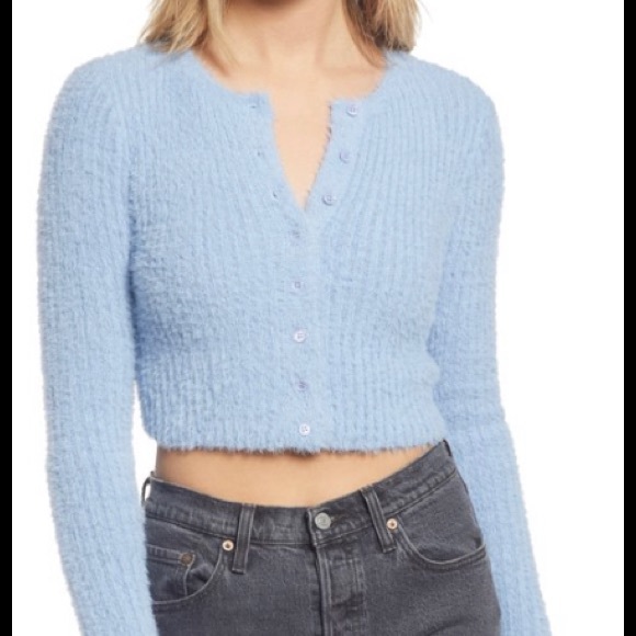 bp | Sweaters | Fuzzy Cropped Cardigan | Poshmark